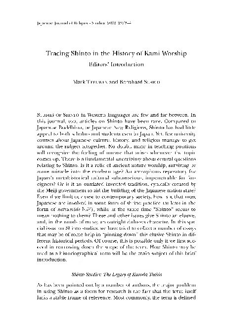 (PDF) Tracing Shinto in the History of Kami Worship: Editors' Introduction
