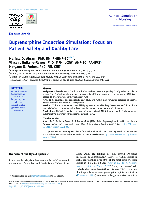 (PDF) Buprenorphine Induction Simulation: Focus on Patient Safety and ...