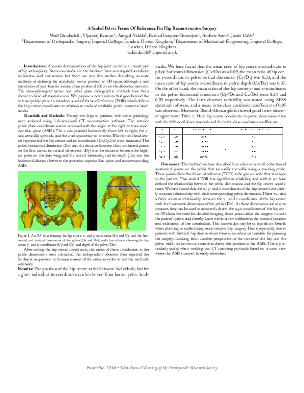 (PDF) A scaled pelvic frame of reference for hip reconstructive surgery