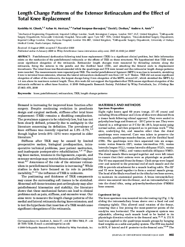 (PDF) Length change patterns of the extensor retinaculum and the effect ...