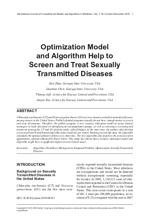(PDF) Optimization Model and Algorithm Help to Screen and Treat ...