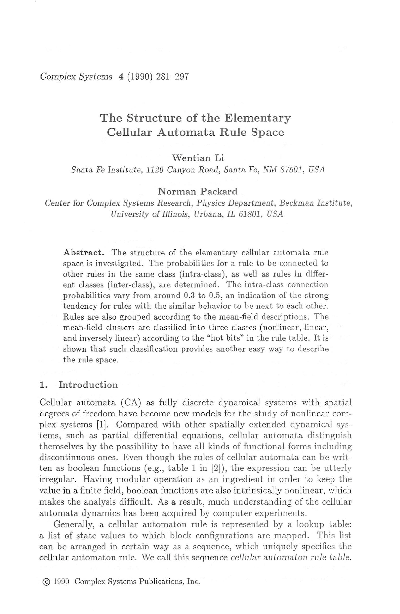 (PDF) The Structure of the Elementary Cellular Automata Rule Space
