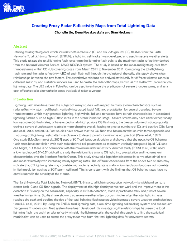 (PDF) Creating Proxy Radar Refectivity Maps from Total Lightning Data