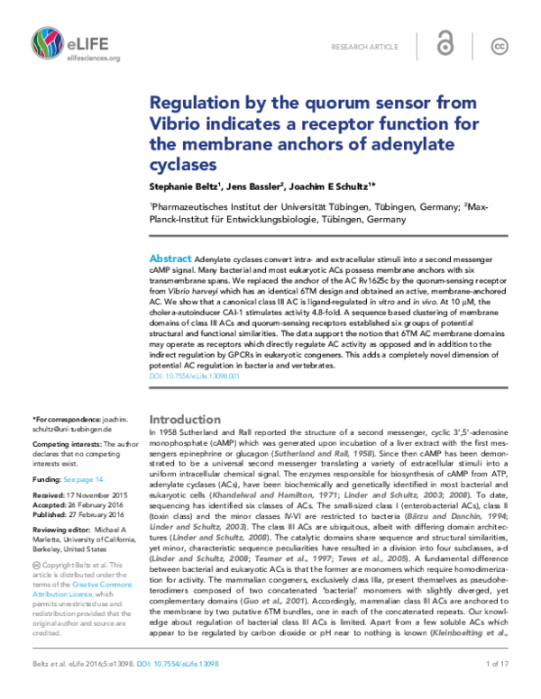 (PDF) Regulation by the quorum sensor from Vibrio indicates a receptor ...