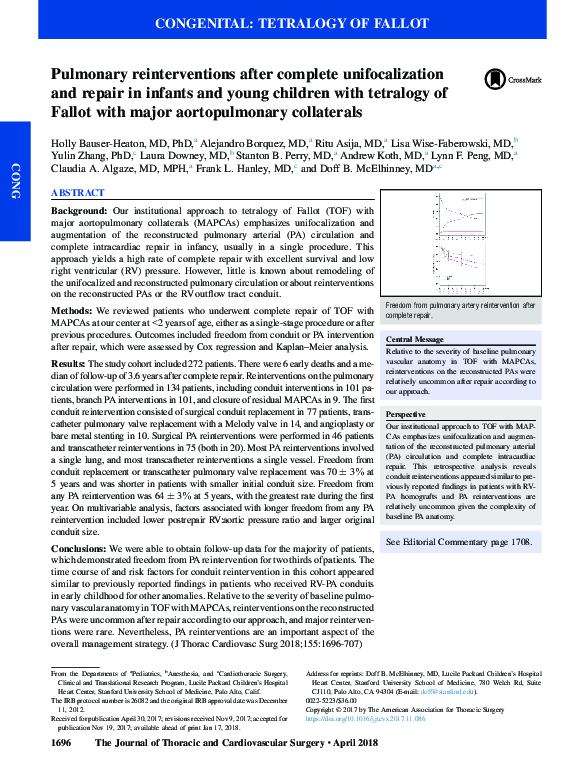 (PDF) Pulmonary reinterventions after complete unifocalization and ...