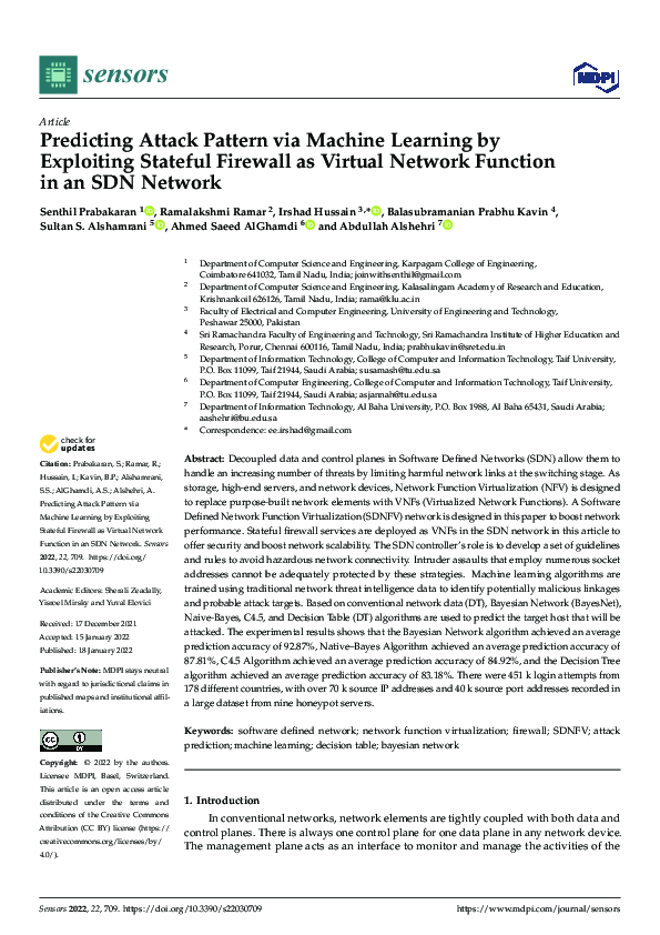 Pdf Predicting Attack Pattern Via Machine Learning By Exploiting Stateful Firewall As Virtual