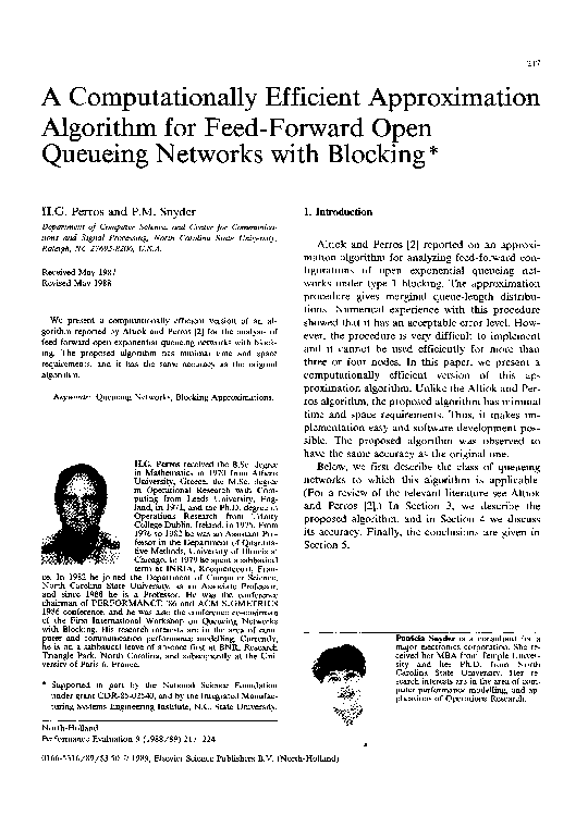 (PDF) A computationally efficient approximation algorithm for feed-forward open queueing ...
