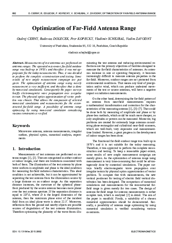 (PDF) Optimization of Far-Field Antenna Range