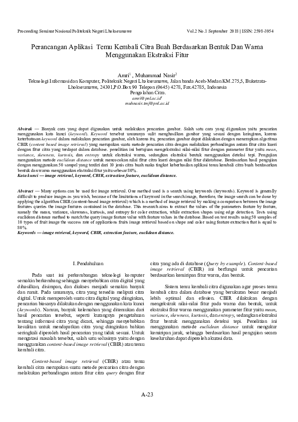 Perancangan Aplikasi Temu Kembali Citra Buah Berdasarkan Bentuk Dan ...