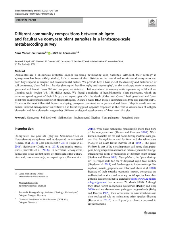 (PDF) Different community compositions between obligate and facultative ...