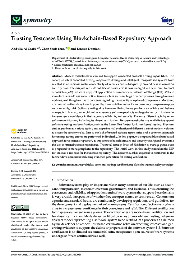 (PDF) Trusting Testcases Using Blockchain-Based Repository Approach ...