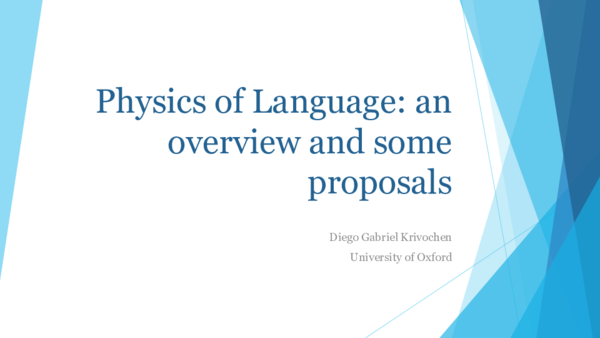 (PDF) Physics of Language: an overview and some proposals