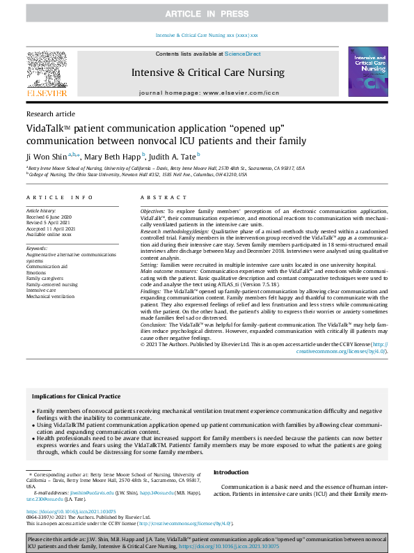 (PDF) VidaTalkTM patient communication application ‘ ‘ opened up ...
