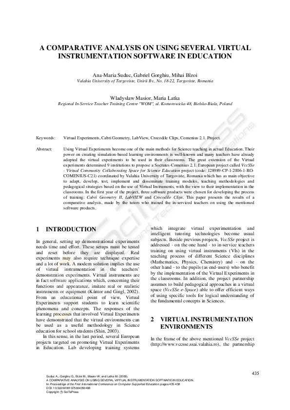 (PDF) A Comparative Analysis on Using Several Virtual Instrumentation ...
