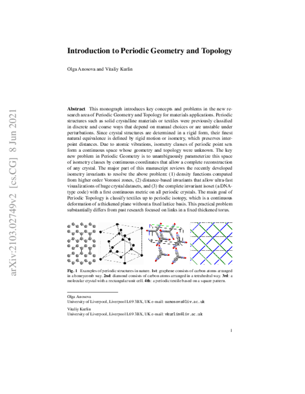 (PDF) Introduction to Periodic Geometry and Topology
