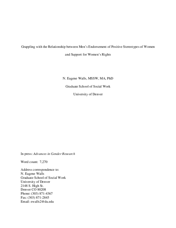 (PDF) Advances in Gender Research