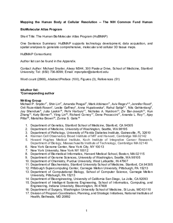 (PDF) Mapping the Human Body at Cellular Resolution – The NIH Common ...