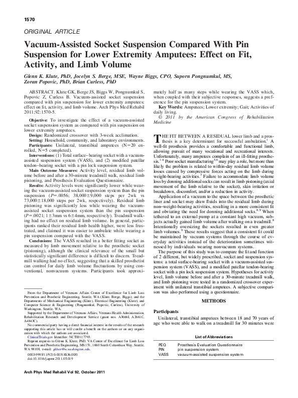 (PDF) Vacuum-assisted socket suspension compared with pin suspension ...