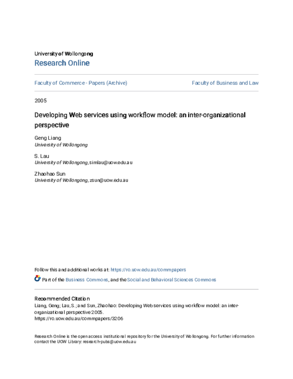 (PDF) Developing Web Services Using Workflow Model: An Inter ...