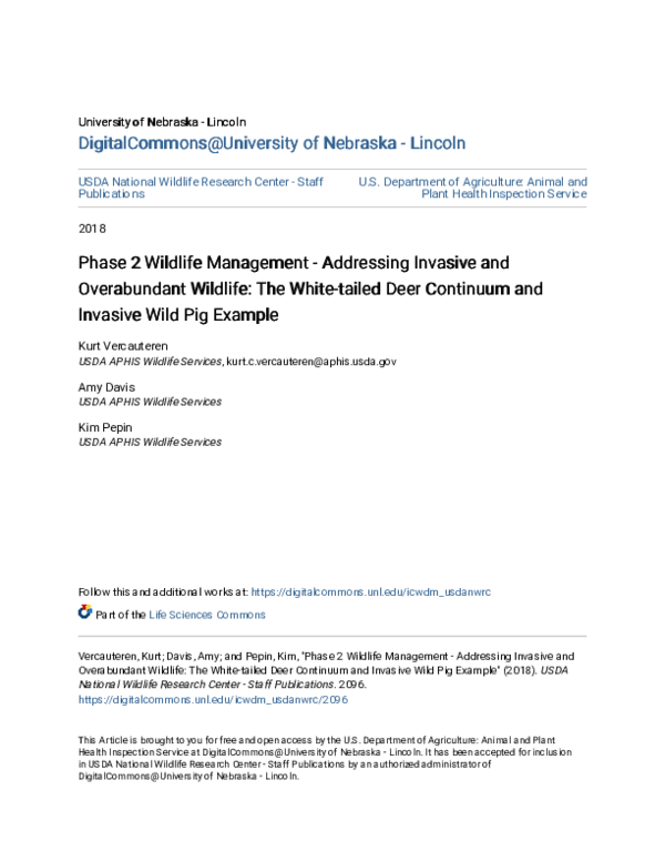 (PDF) Phase 2 Wildlife Management - Addressing Invasive and ...