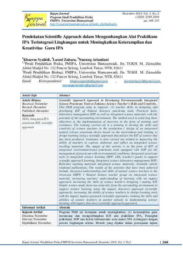 (PDF) Pendekatan Scientific Approach dalam Mengembangkan Alat Praktikum IPA Terintegrasi ...