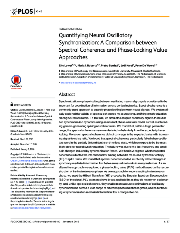 Pdf Quantifying Neural Oscillatory Synchronization A Comparison