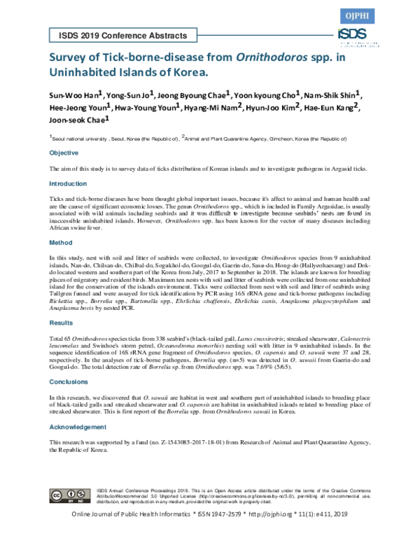 (PDF) Survey of Tick-borne-disease from Ornithodoros spp. in ...