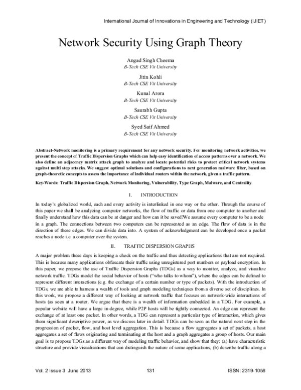 (PDF) Network Security Using Graph Theory