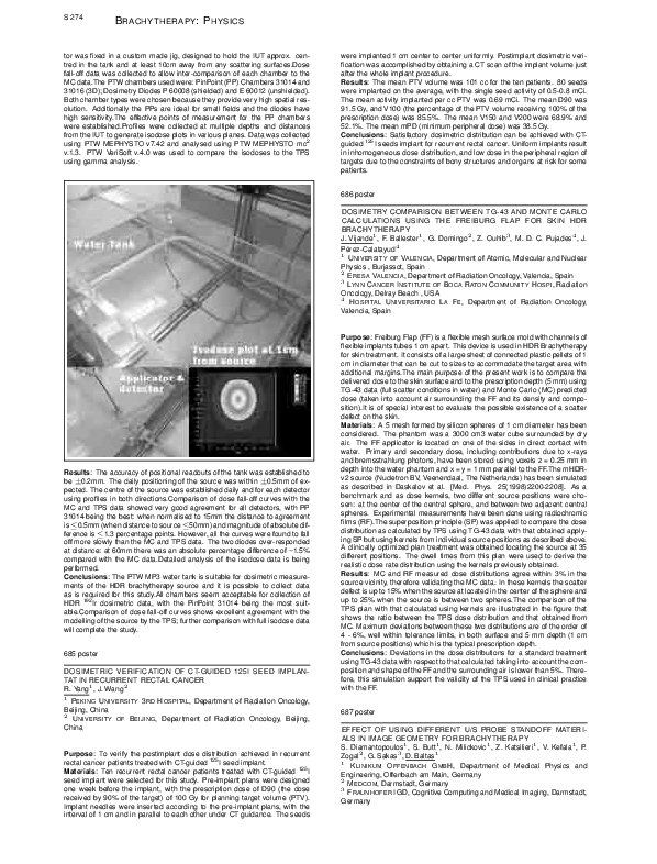 (PDF) 686 poster DOSIMETRY COMPARISON BETWEEN TG-43 AND MONTE CARLO ...