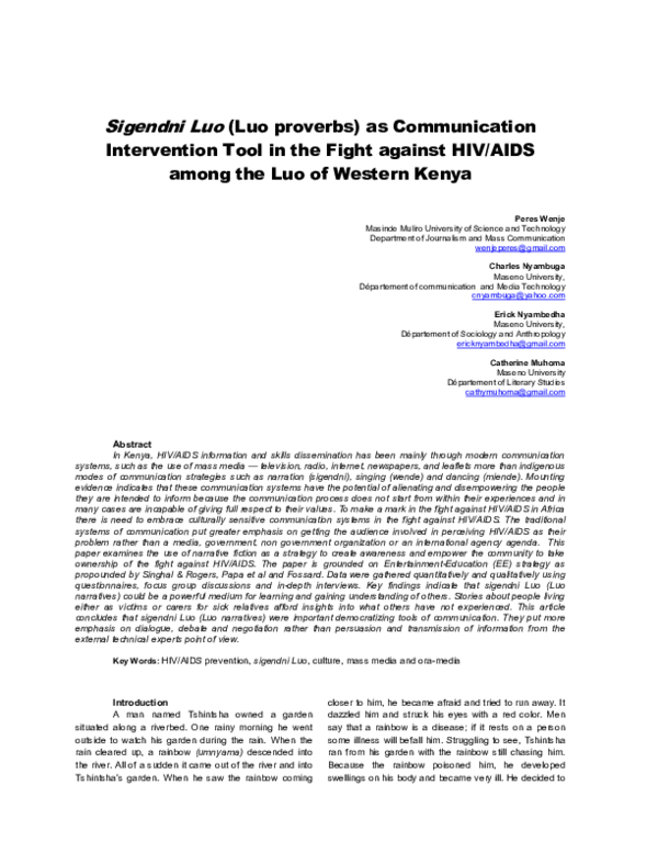 (PDF) THE INTERNATIONAL JOURNAL OF COMMUNICATION AND HEALTH Sigendni ...