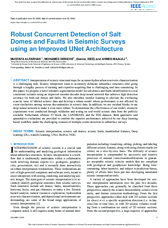 (PDF) Robust Concurrent Detection of Salt Domes and Faults in Seismic ...