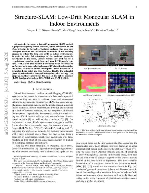 (PDF) Structure-SLAM: Low-Drift Monocular SLAM in Indoor Environments