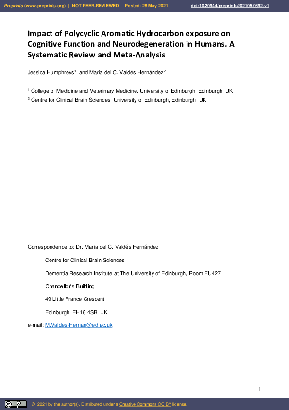(PDF) Impact of Polycyclic Aromatic Hydrocarbon Exposure on Cognitive Function and ...