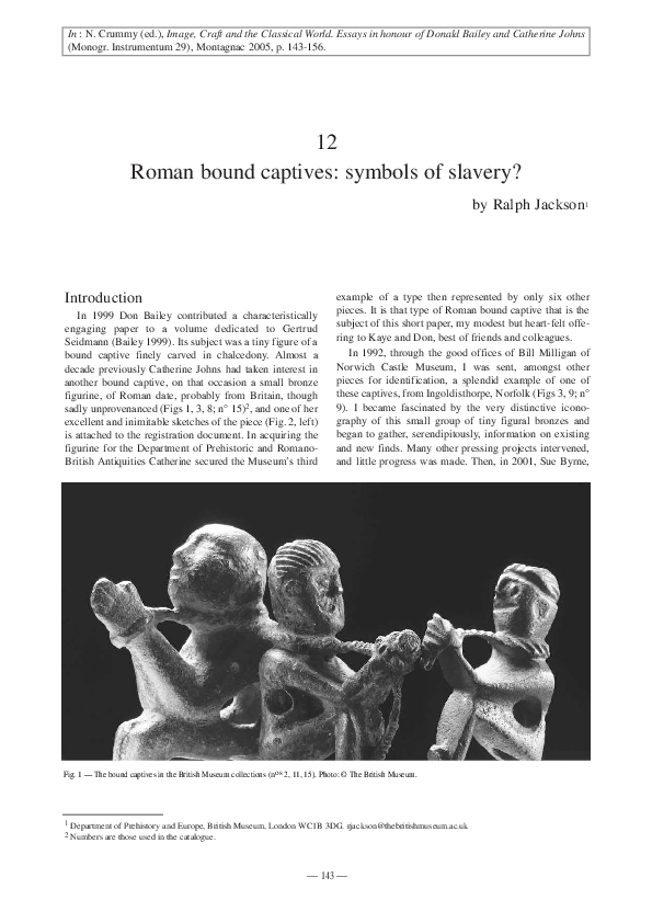 (PDF) Roman bound captives : symbols of slavery ? by