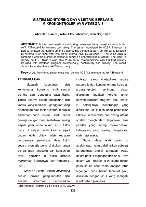 (PDF) Sistem Monitoring Daya Listrik Berbasis Mikrokontroler Avr ATMEGA16