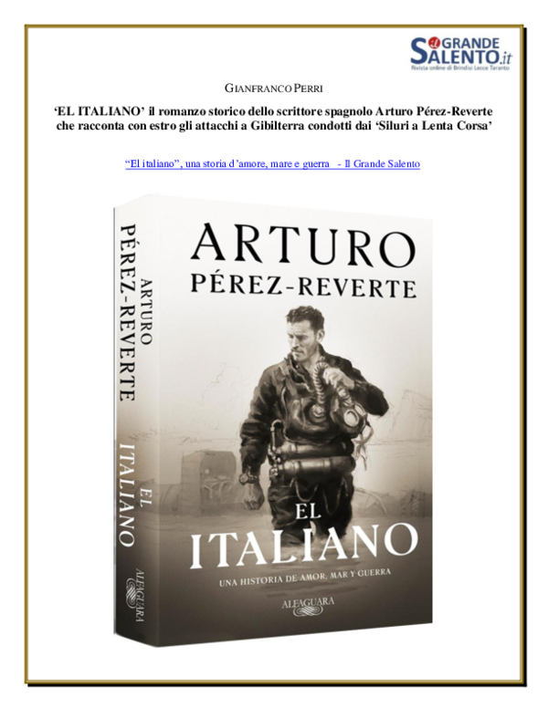 (PDF) ‘EL ITALIANO’: il romanzo storico dello spagnolo Arturo Pérez ...