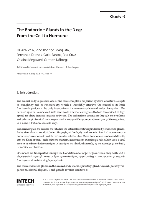 (PDF) The Endocrine Glands in the Dog: From the Cell to Hormone