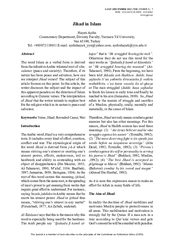 (PDF) Jihad in Islam