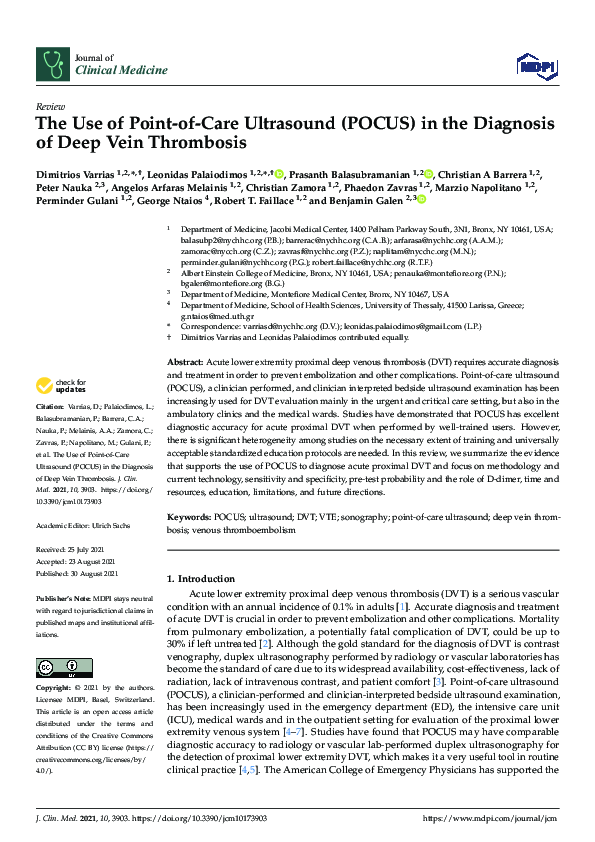 (PDF) The Use of Point-of-Care Ultrasound (POCUS) in the Diagnosis of ...