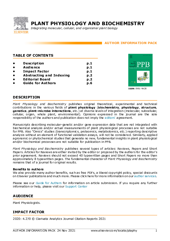 (PDF) Plant Physiology and Biochemistry