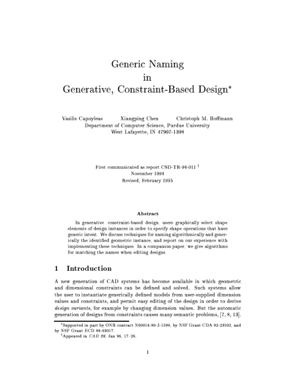 (PDF) Generic naming in generative, constraint-based design