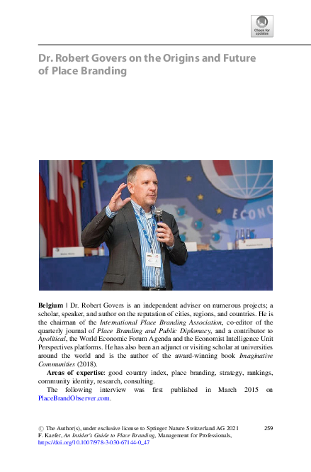(PDF) Dr. Robert Govers on the Origins and Future of Place Branding