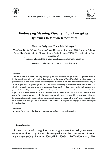 (PDF) 2022 - Embodying Meaning Visually: From Perceptual Dynamics to ...