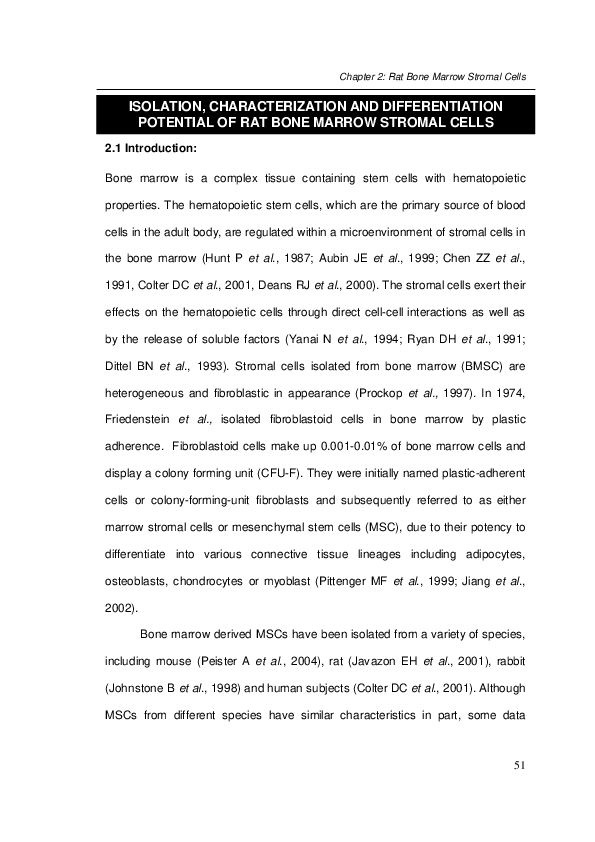 (PDF) Isolation, characterization and differentiation potential of rat ...