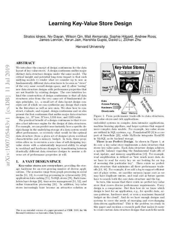 (PDF) Learning Key-Value Store Design