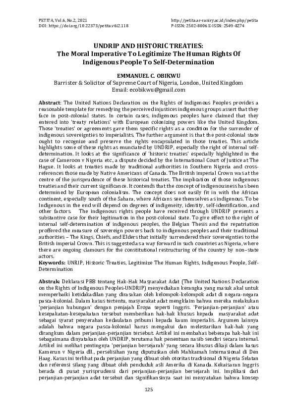 (PDF) Undrip and Historic Treaties