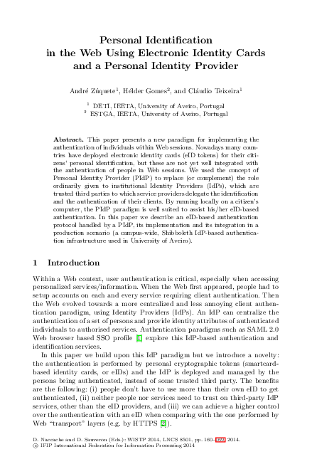(PDF) Personal Identification in the Web Using Electronic Identity ...