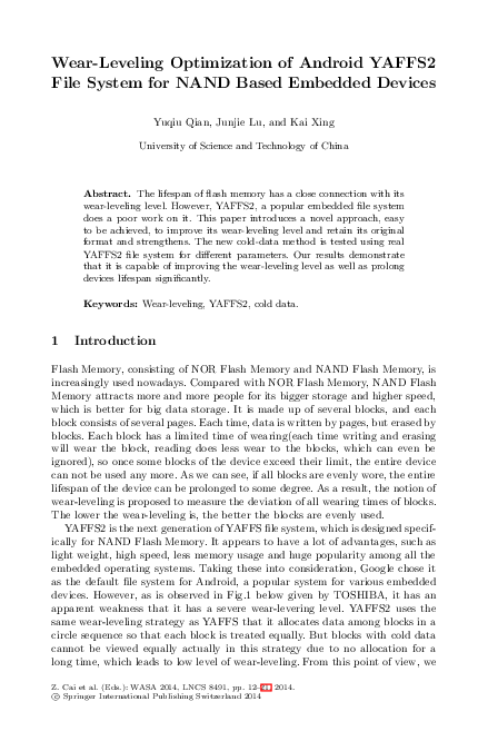 (PDF) Wear-Leveling Optimization of Android YAFFS2 File System for NAND ...