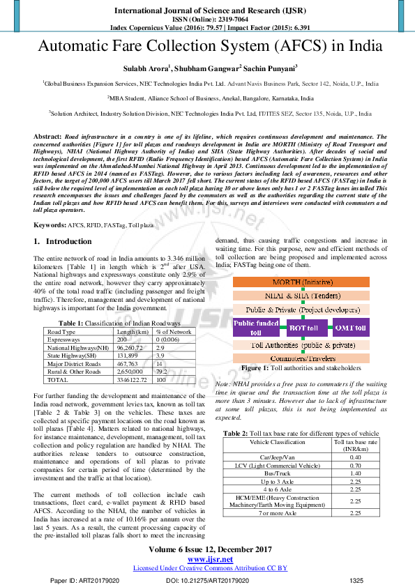 (PDF) Automatic Fare Collection System (AFCS) in India