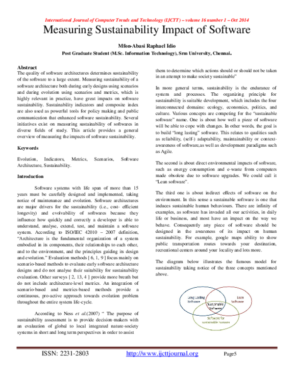 (PDF) Measuring Sustainability Impact of Software